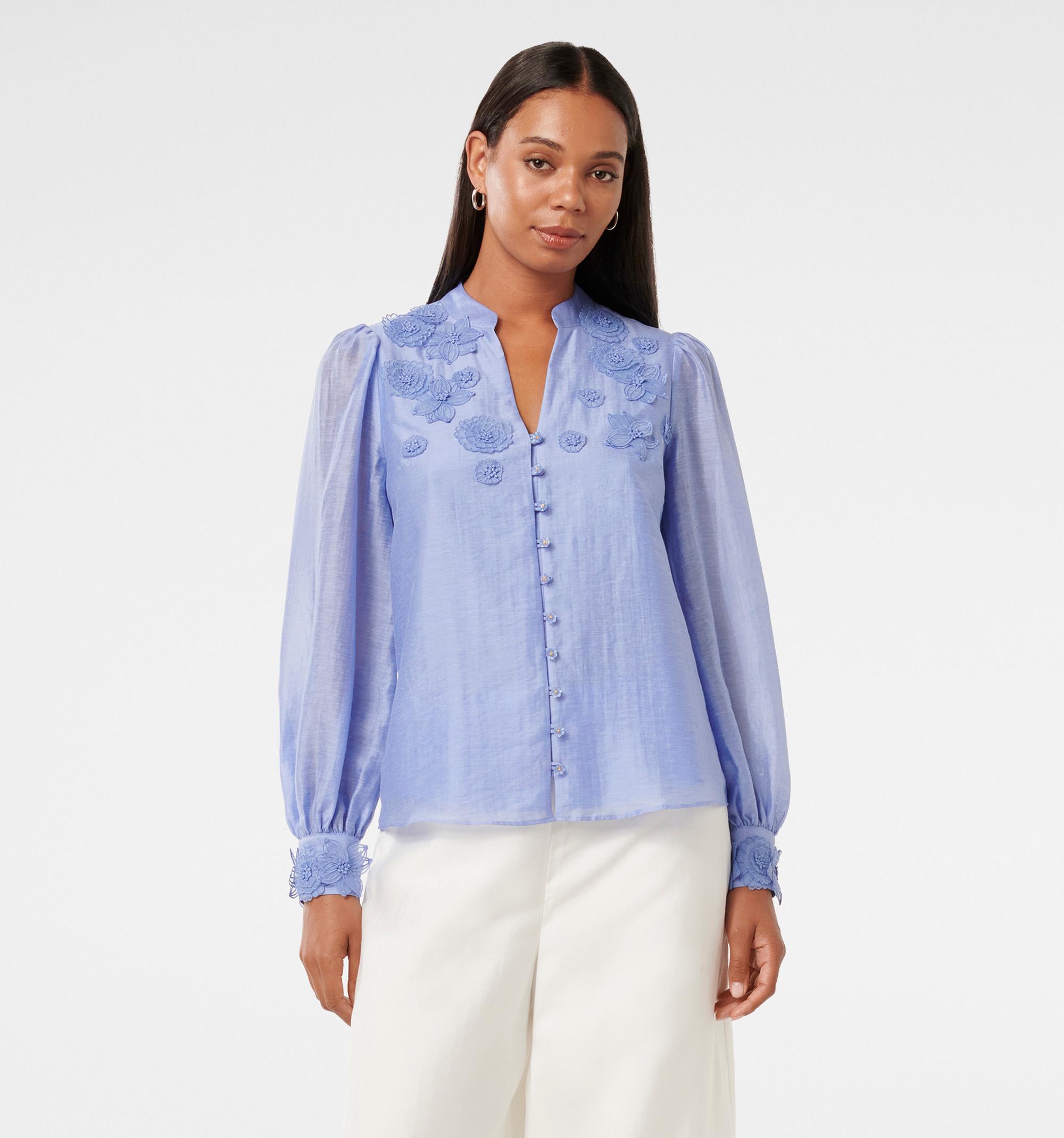 Indigo Applique Blouse – VinoroshClothing